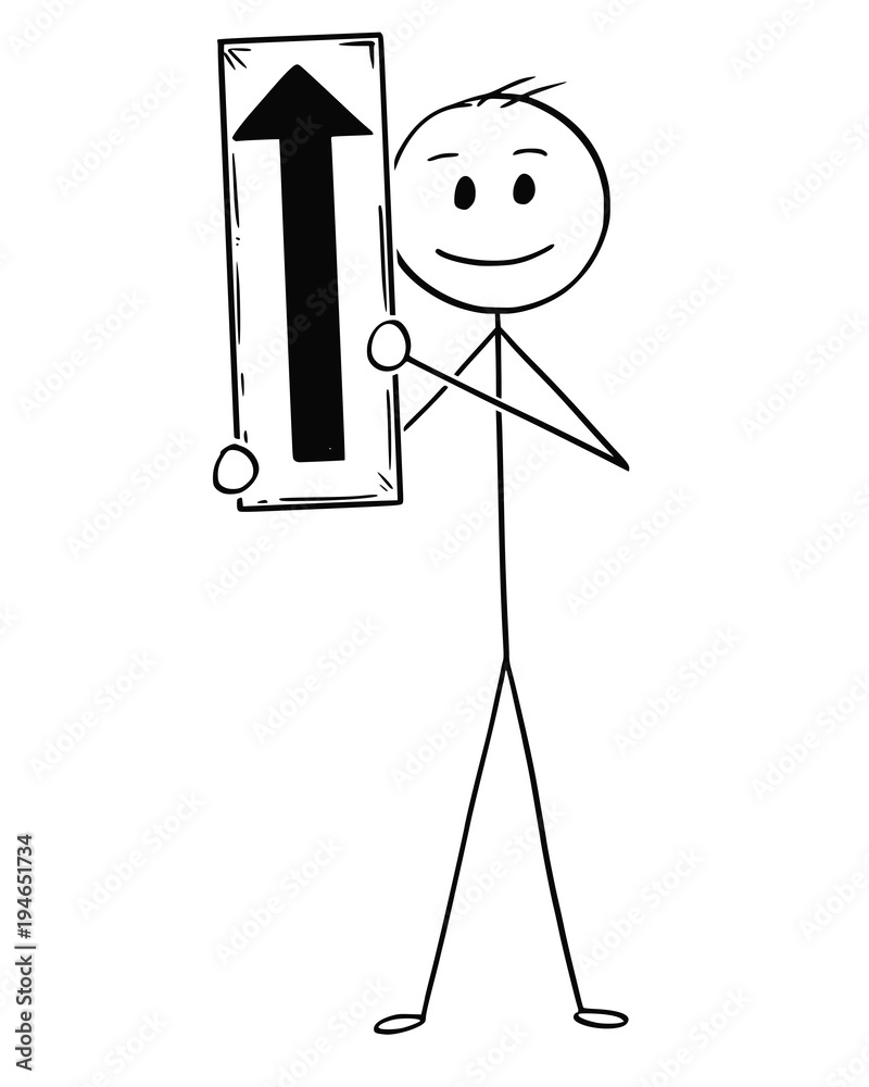 Cartoon stick man drawing conceptual illustration of businessman ...