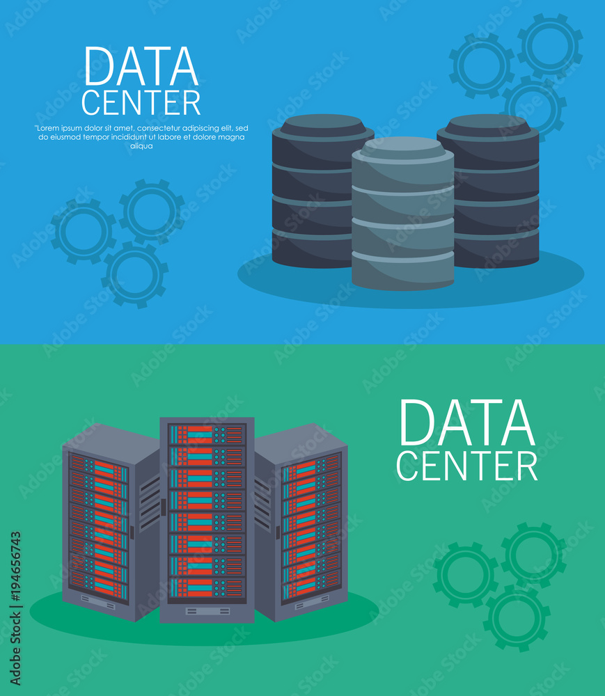 Data center equipment and technology vector illustration graphic design ...