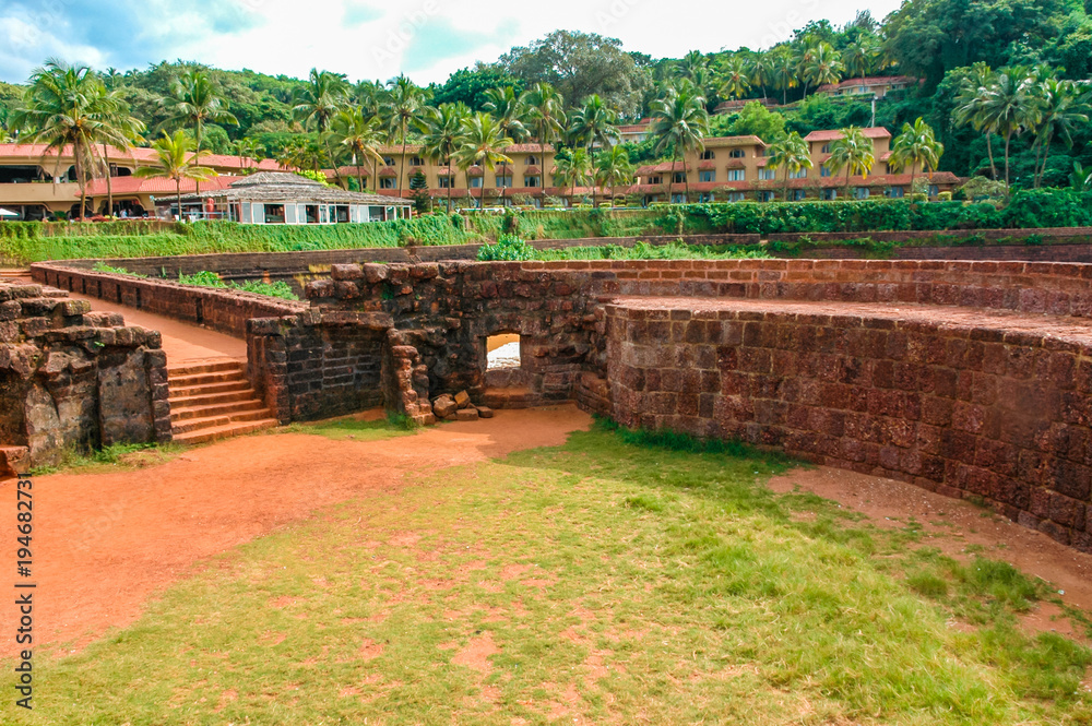 Aguada Fort. Ancient fortress on the shores of the Indian ocean. Goa ...