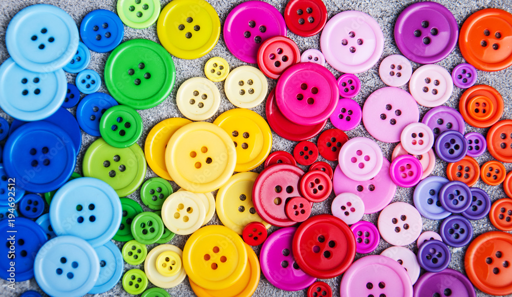 Colorful plastic clothing buttons Stock Photo | Adobe Stock