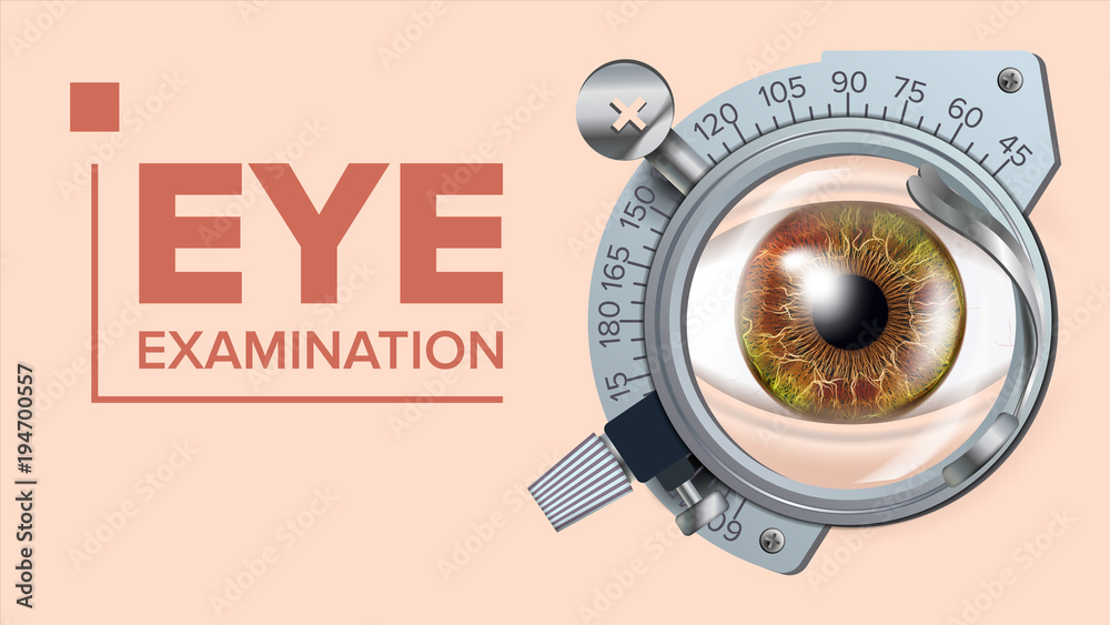 Eye Test Banner Vector. Correction Device. Optometrist Check. Test ...