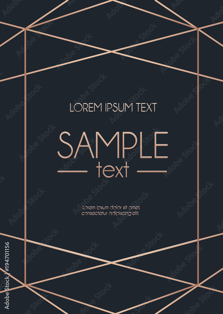 Geometric rose gold design template. Modern design for wedding ...