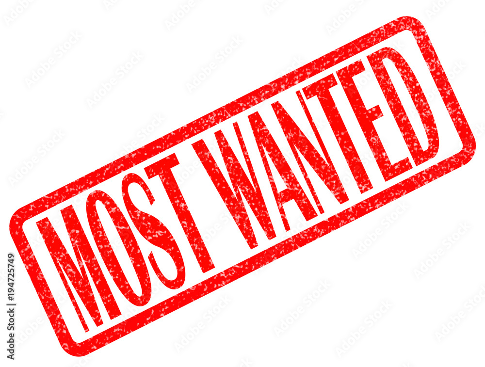 most wanted red stamp text on white background. most wanted stamp sign ...