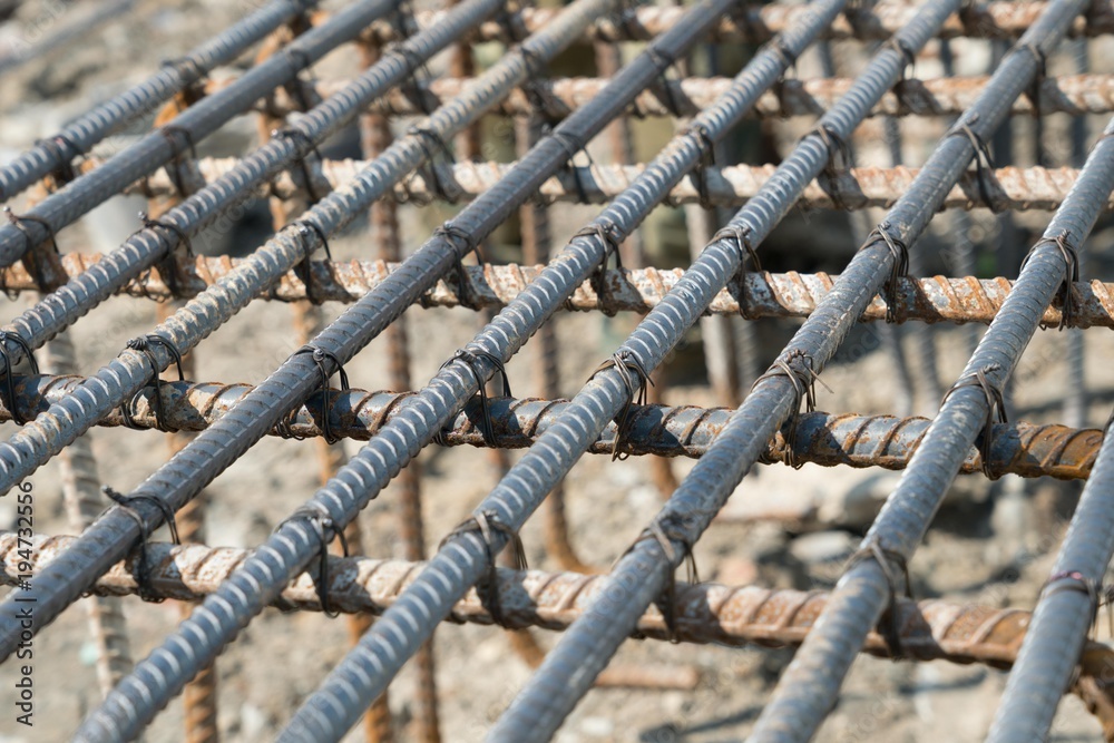 Construction rebar steel work reinforcement in conncrete structure of ...