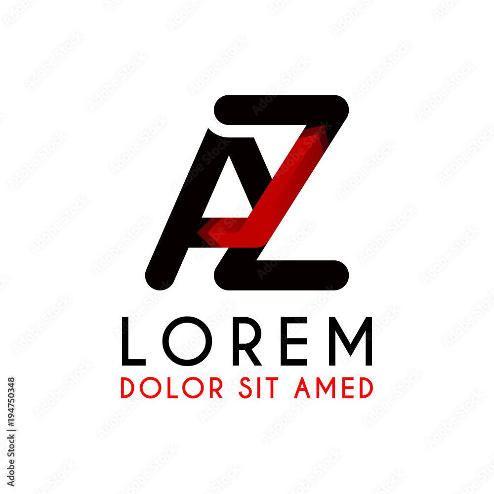 AZ Letter black logo with gradient arrow Stock Vector | Adobe Stock