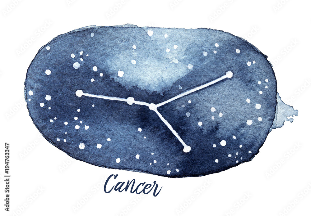 Cancer Zodiac Sign in the shape of Star Constellation in the Night Sky ...