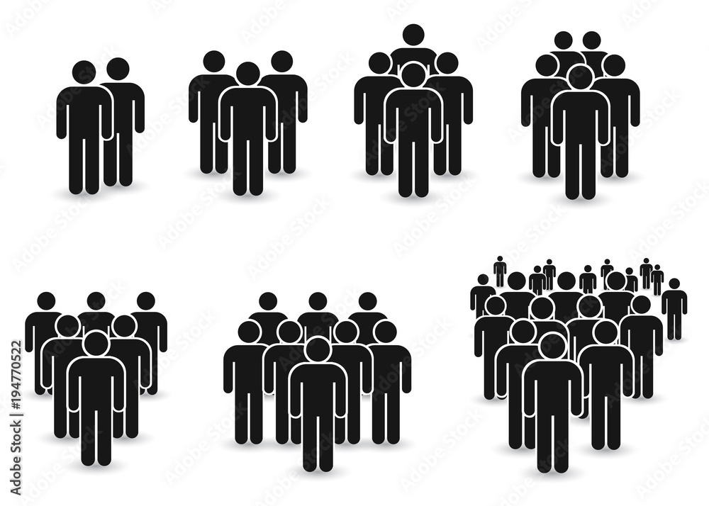 People icon set in trendy flat style. Persons symbol infographics ...