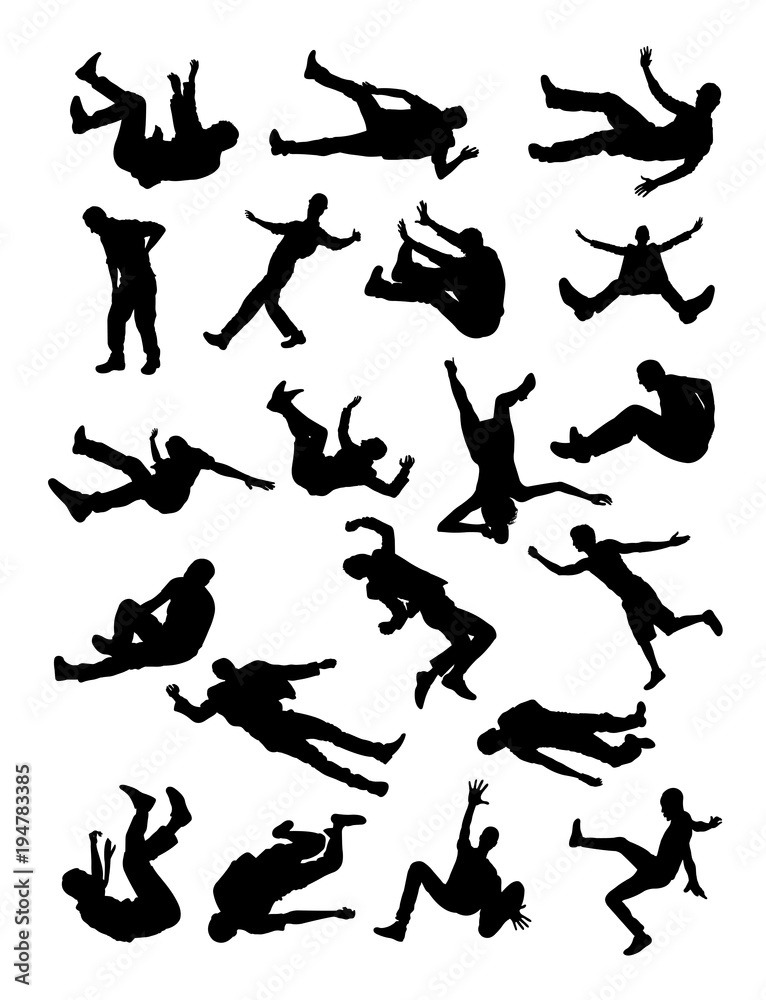 Fall down silhouette. Good use for symbol, logo,web icon, mascot, sign ...