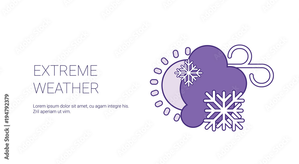 Extreme Weather Conditions Template Web Banner With Copy Space Vector ...