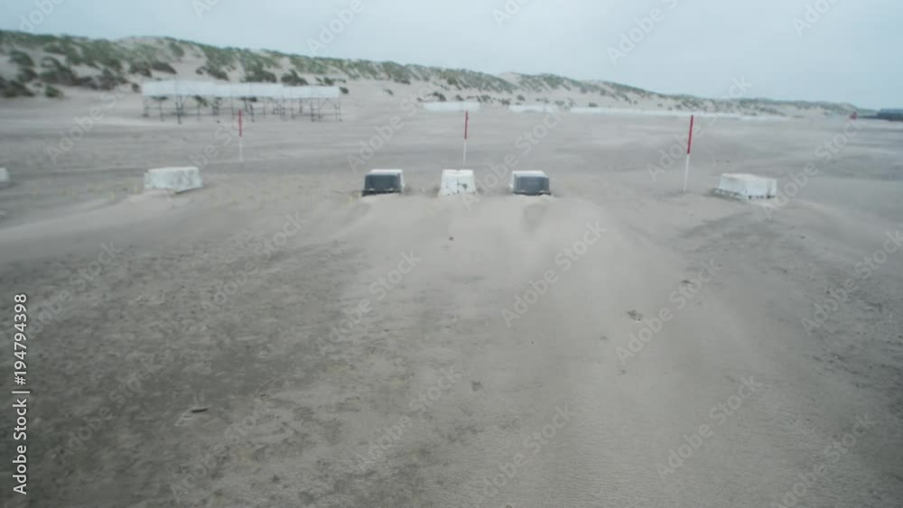 Aeolian beach experiment scale model Beaufort nine wind VIEW TOWARDS ...