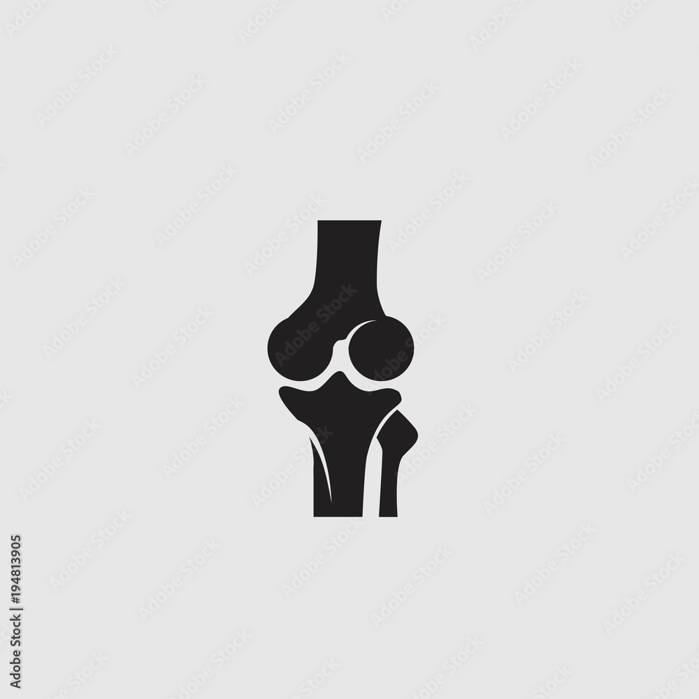 Knee joint sign vector illustration icon bone knee health human medical ...