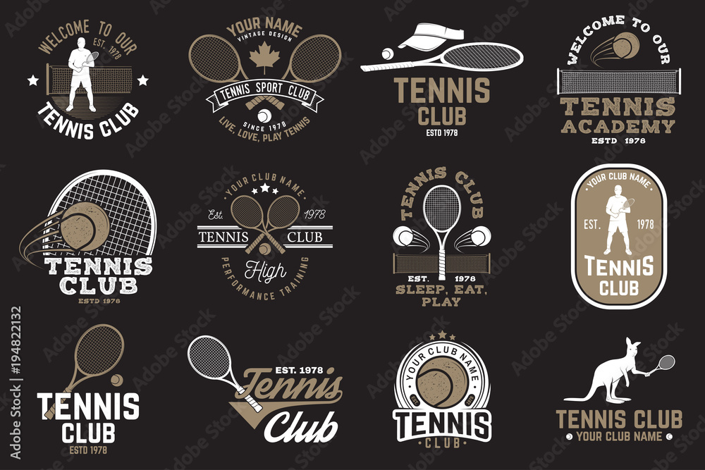 Set of Tennis club badges Stock Vector | Adobe Stock