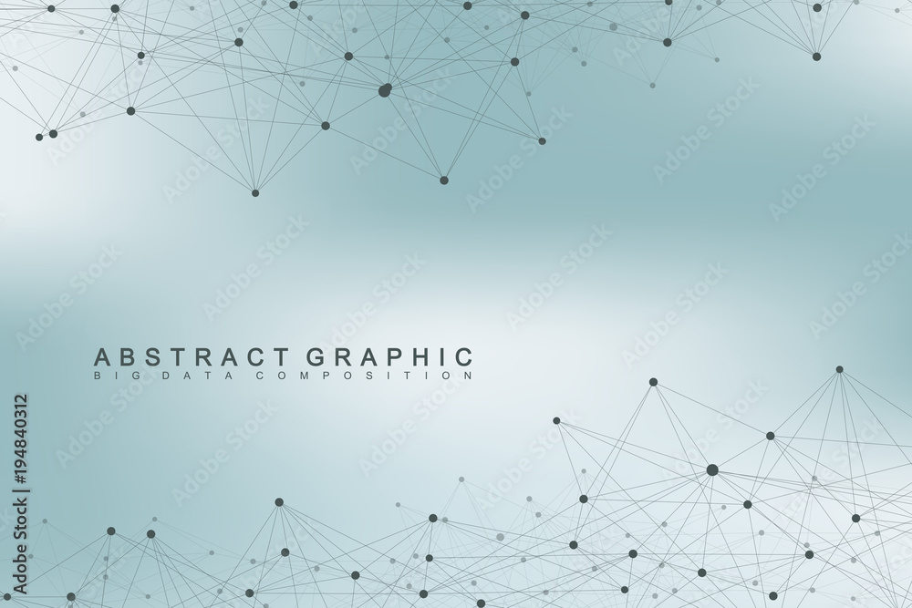 Geometric graphic background molecule and communication. Big data ...