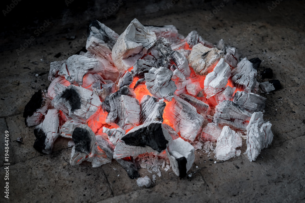 Hot Coal Ash Fire flame hot burning grill campfire wood bonfire embers ...
