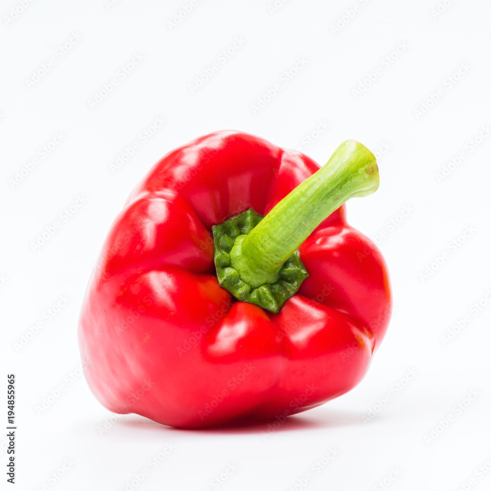 Sweet bellpepper isolated on white background, Single red bell pepper ...