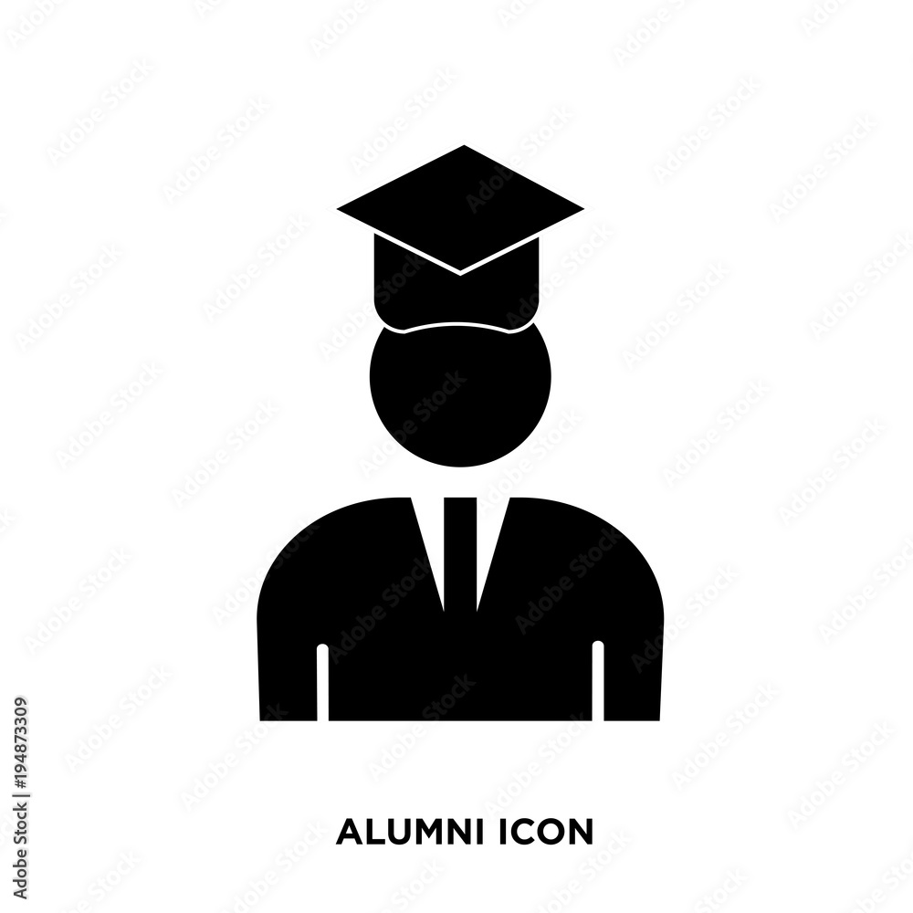 alumni icon,student flat vector sign isolated on white background ...