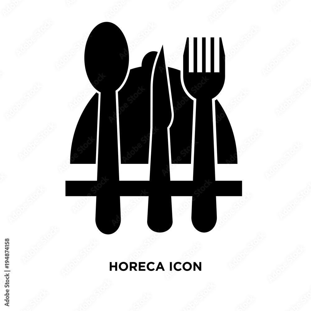 horeca icon, flat vector sign isolated on white background. Simple ...