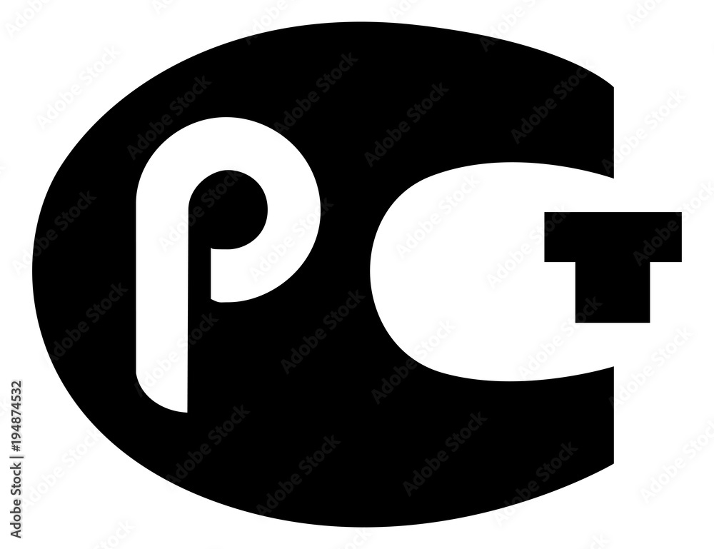 GOST PCT conformity mark symbol vector illustration. Old State Standard ...