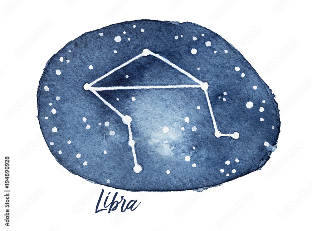Libra Zodiac Sign in the shape of Star Constellation in the Dark Night ...