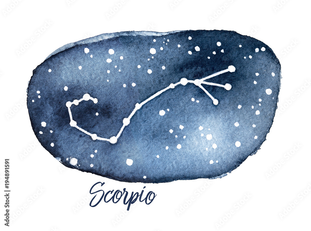 Scorpio Zodiac Sign in the shape of Star Constellation in the Night Sky ...