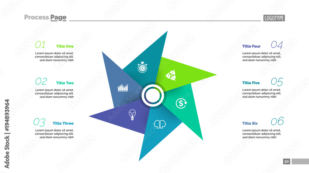 Metaphor Chart with Six Elements Template Stock Vector | Adobe Stock