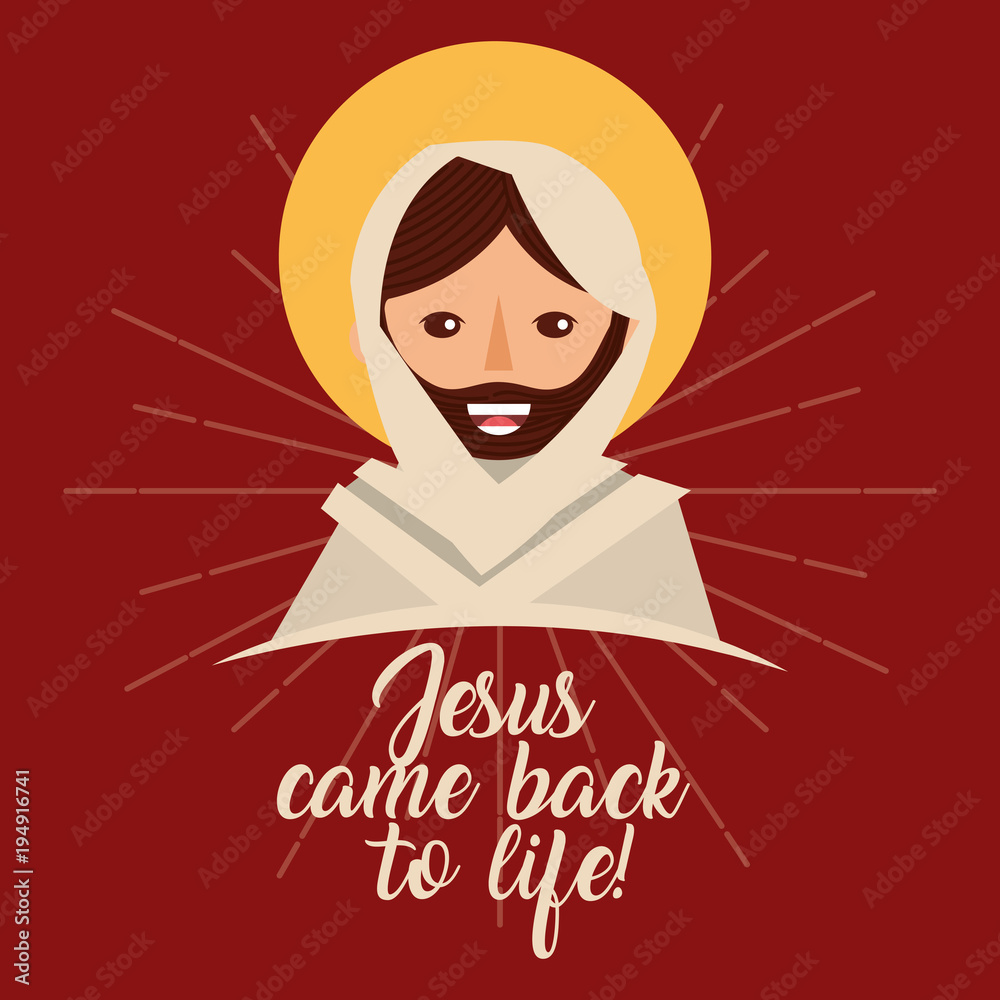 jesus come back to life christianity religion vector illustration Stock ...