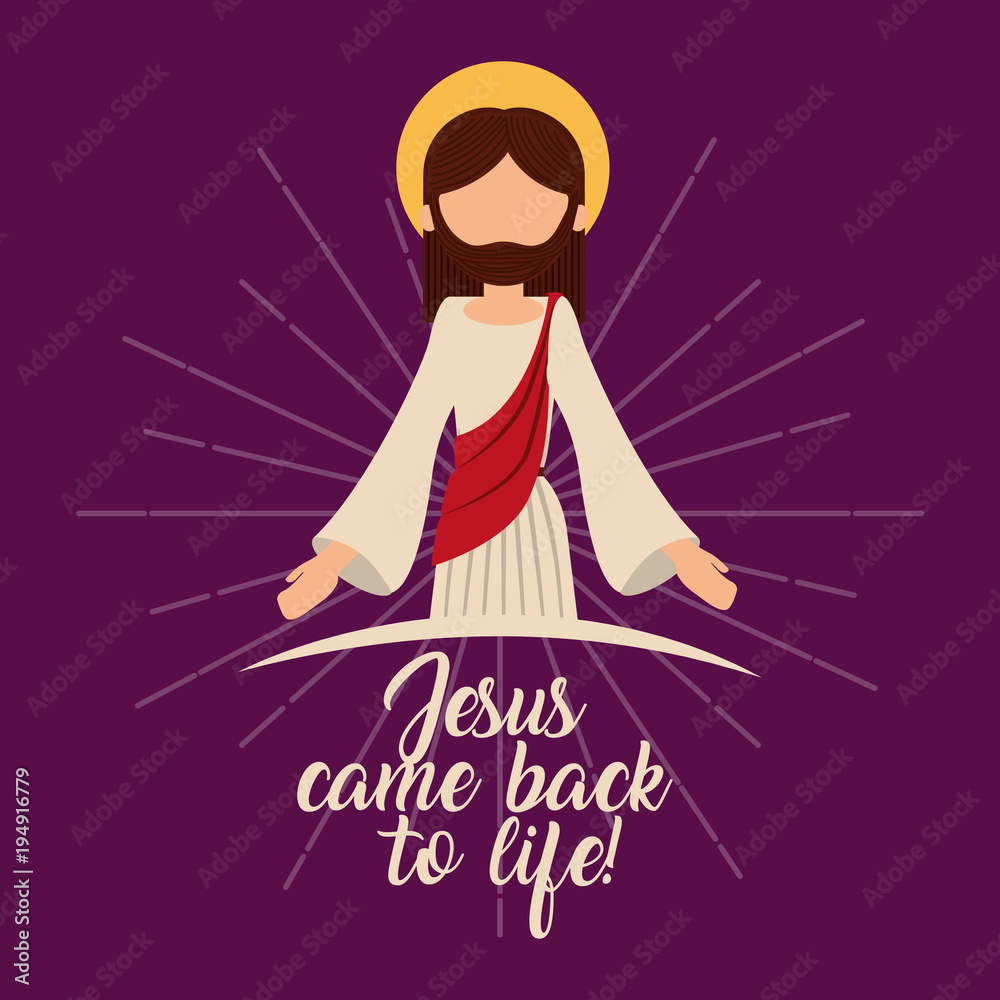 jesus come back to life resurrection spiritual vector illustration ...