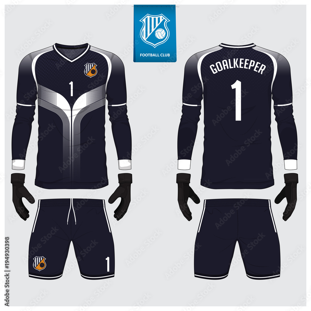 Goalkeeper jersey or soccer kit, long sleeve jersey, goalkeeper glove ...