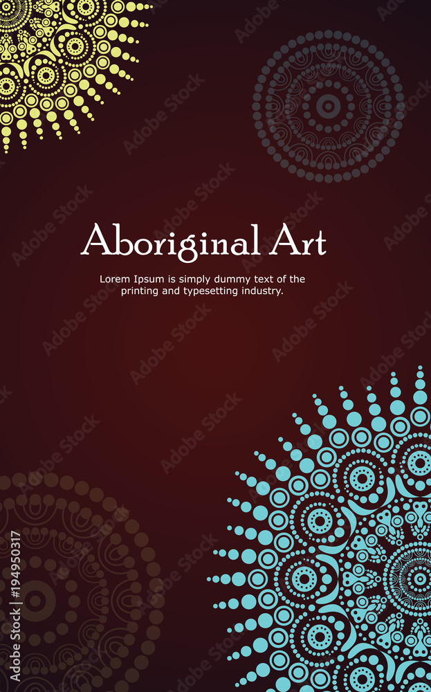 Aboriginal art vector Banner with text. Illustration based on ...