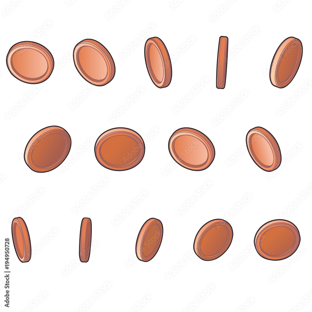 Coin Rotate Sprite Sheet เวกเตอร์สต็อก Adobe Stock