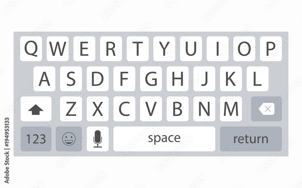 Mobile Phone Keypad Vector Mockup Compact Virtual Keyboard Vector