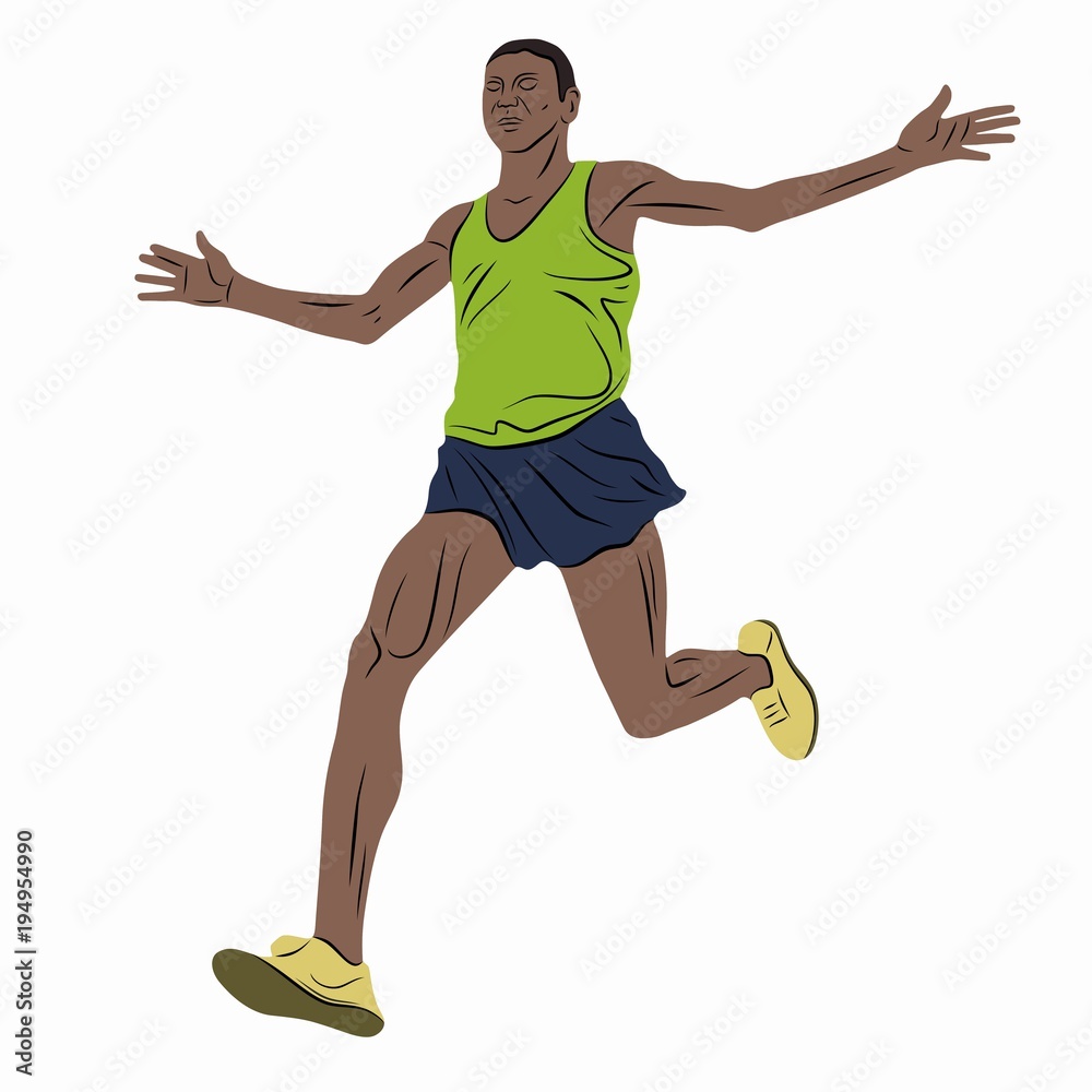illustration of runner , vector draw Stock Vector | Adobe Stock