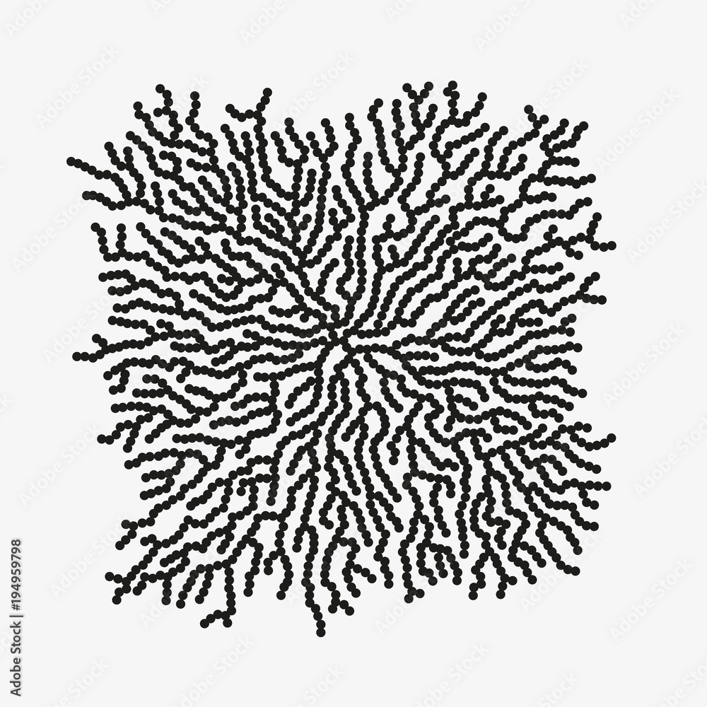 Monochrome abstract vector illustration with organic shape made of ...