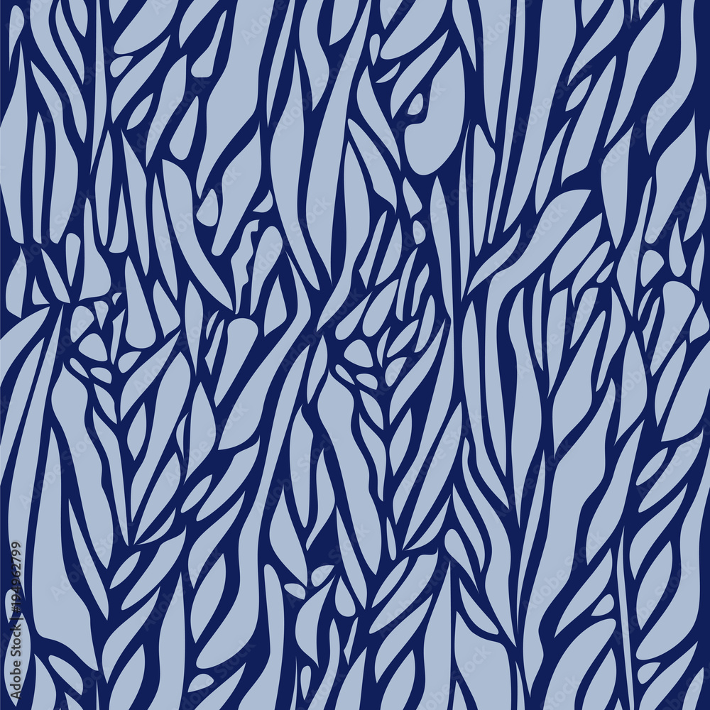 Vector Abstract seamless pattern with curved spots. Light-blue spots on ...