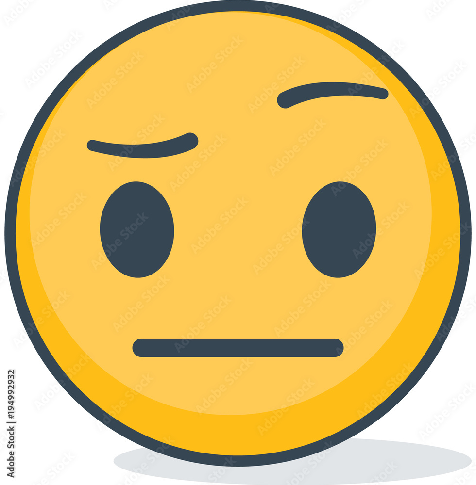 Isolated confused emoticon. Isolated emoticon. Stock Vector | Adobe Stock