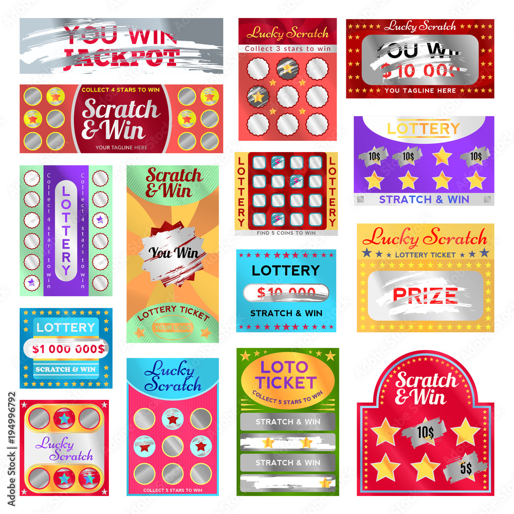 Scratch card set Stock Vector | Adobe Stock