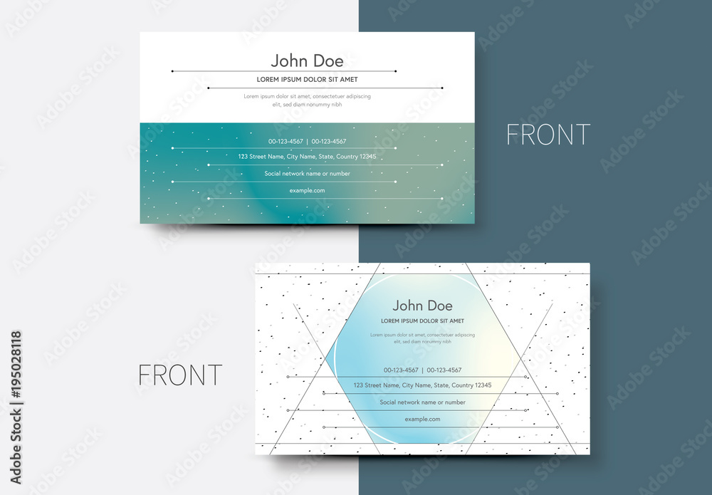 Business Card Layout with Gradient and Dot Design 1 Stock Template ...