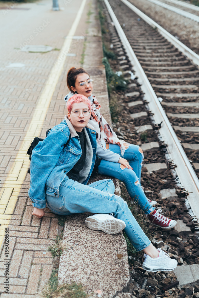 Best Friends Photography On Train Tracks