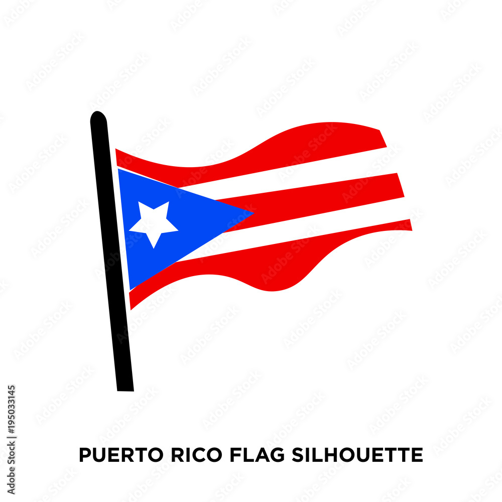 puerto rico flag silhouette on white background Stock Vector | Adobe Stock