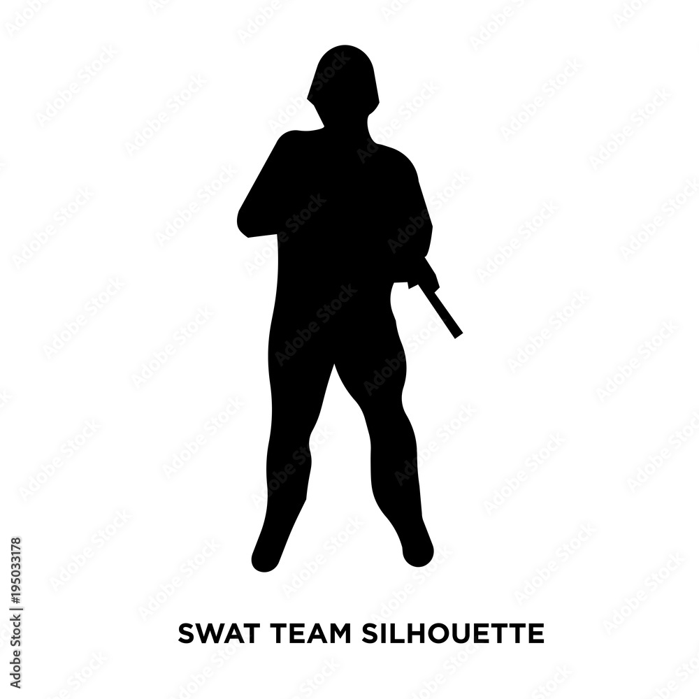 swat team silhouette on white background Stock Vector | Adobe Stock