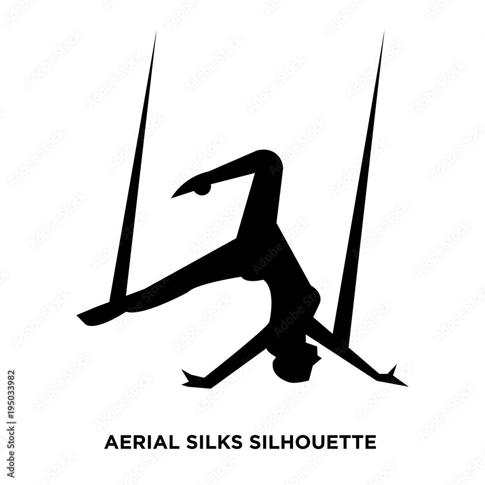 aerial silks silhouette on white background Stock Vector | Adobe Stock