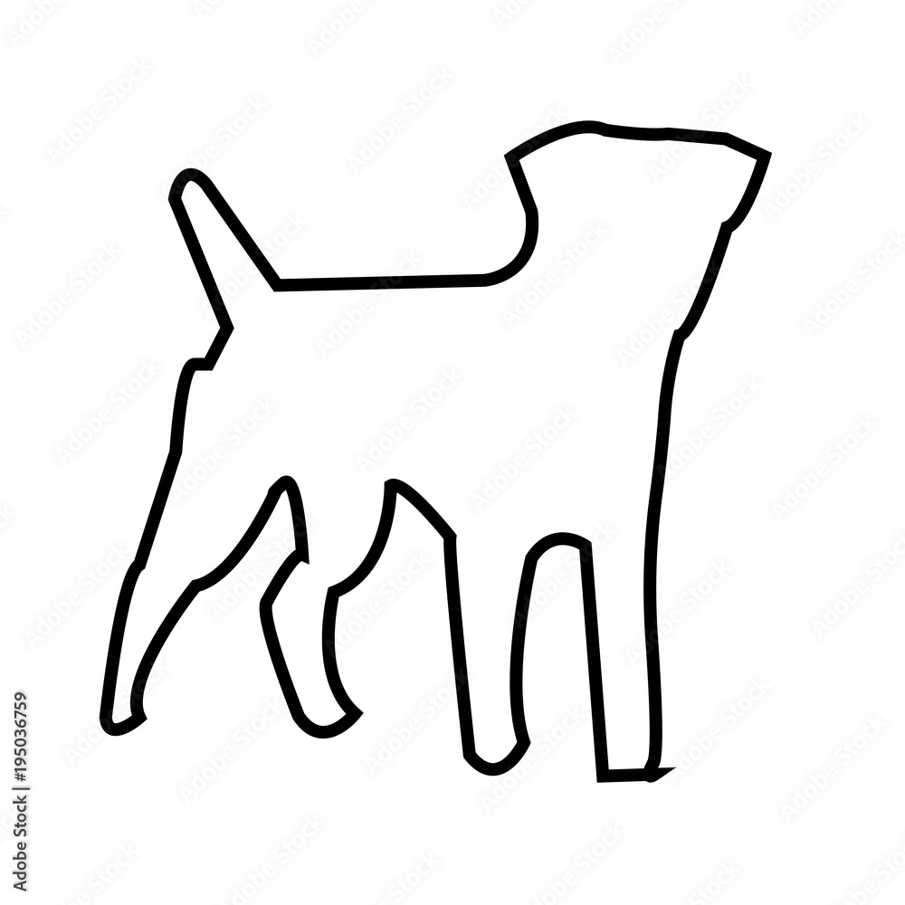 jack russell terrier silhouette outline on white background Stock ...