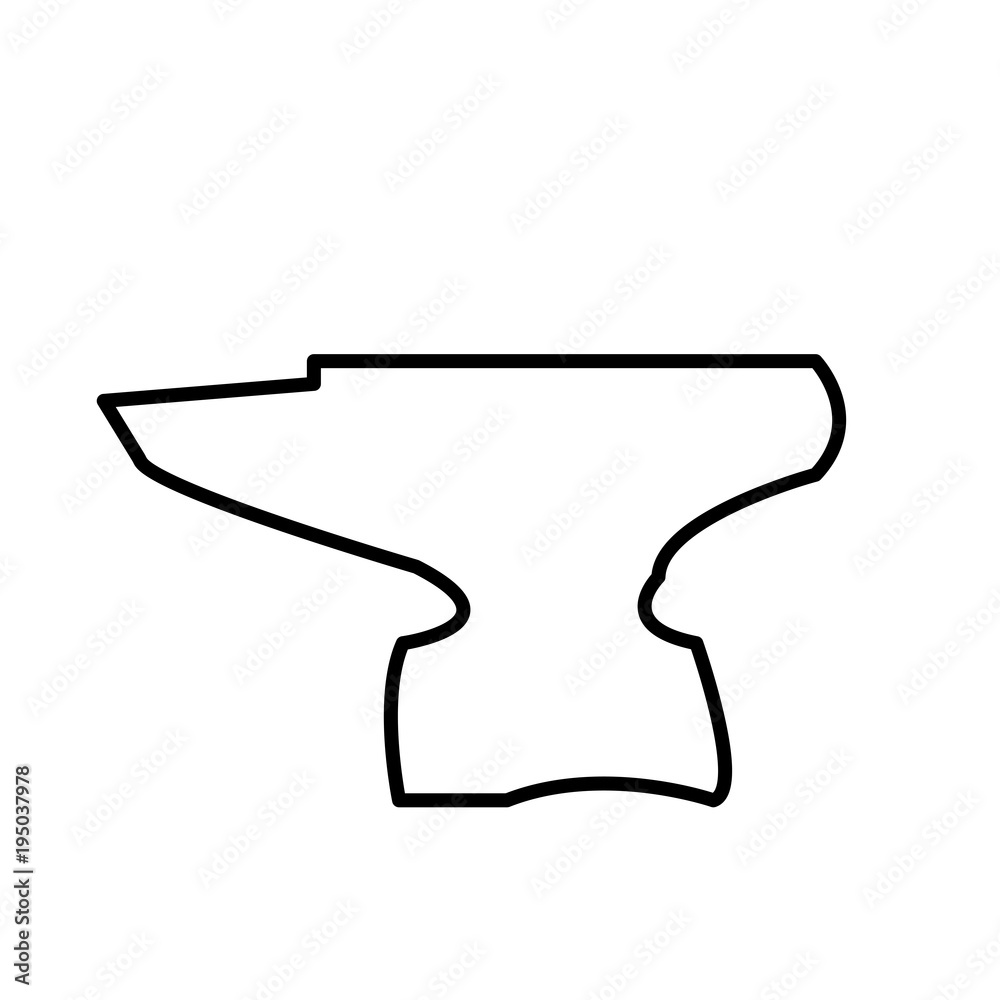 anvil silhouette outline on white background Stock Vector | Adobe Stock