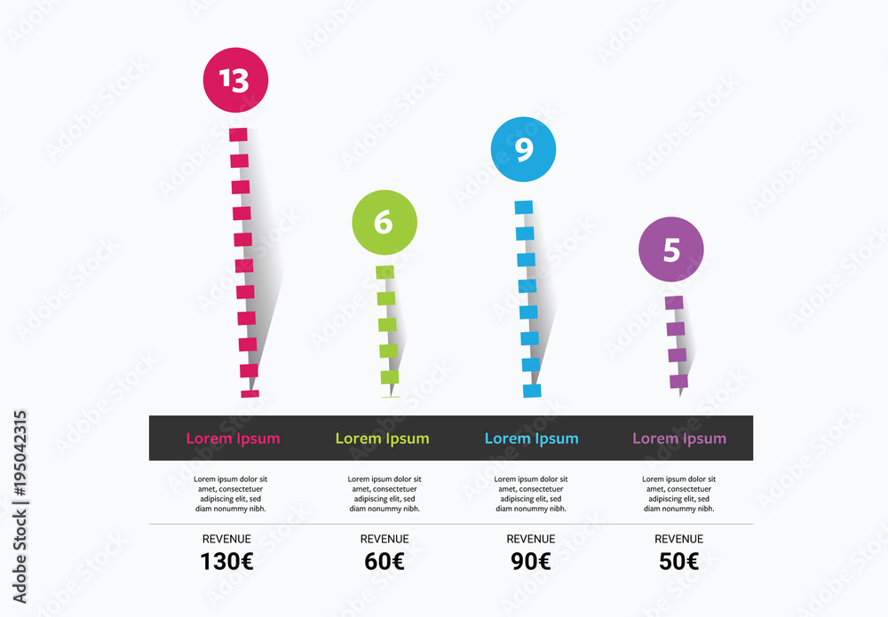 Infographic Layout with Circles and Dashed Lines 1 Stock Template ...