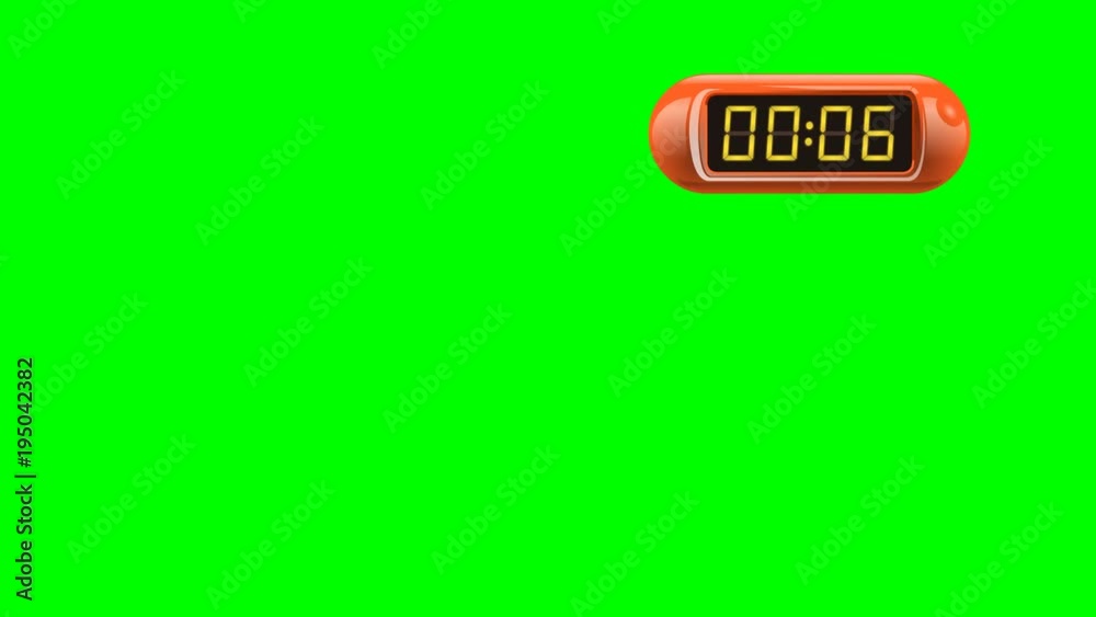 10 second Digital Countdown Timer, Counter, isolated. Real time ...