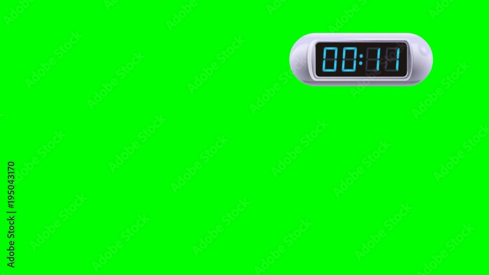 15 second Digital Countdown Timer, Counter, isolated. Real time ...