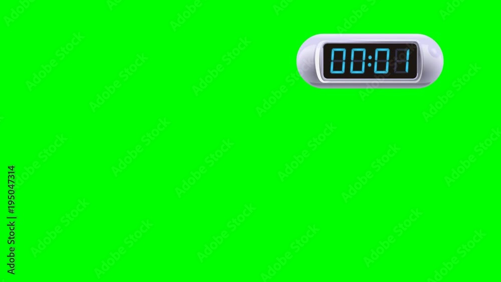 5 second Digital Countdown Timer, Counter, isolated. Real time ...