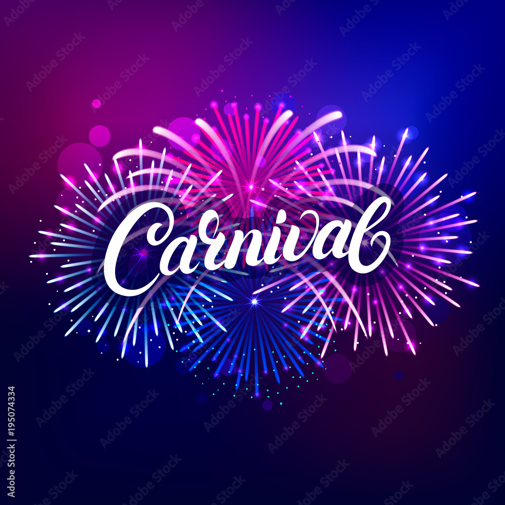 Carnival hand written lettering text Stock Vector | Adobe Stock