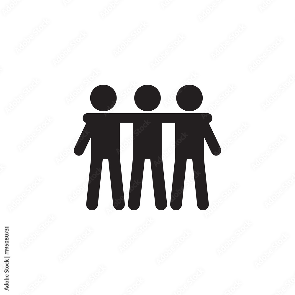 friendship of three icon. Detailed icon of friendship and relationships ...