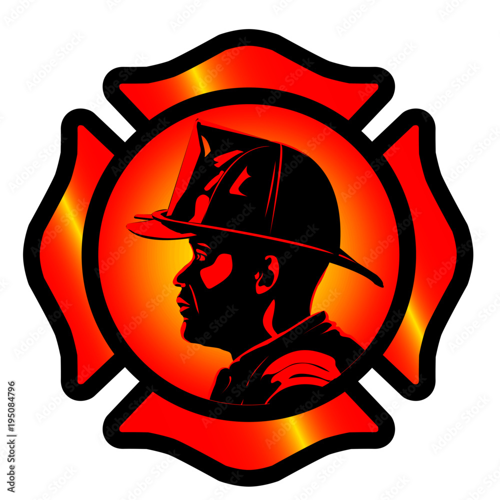 firefighter, man, fire, service, rescue, emergency, 911, icon, symbol ...